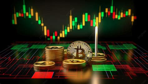 Bitcoin Cryptocurrency Trading Chart With Candlestick Graphs Background
