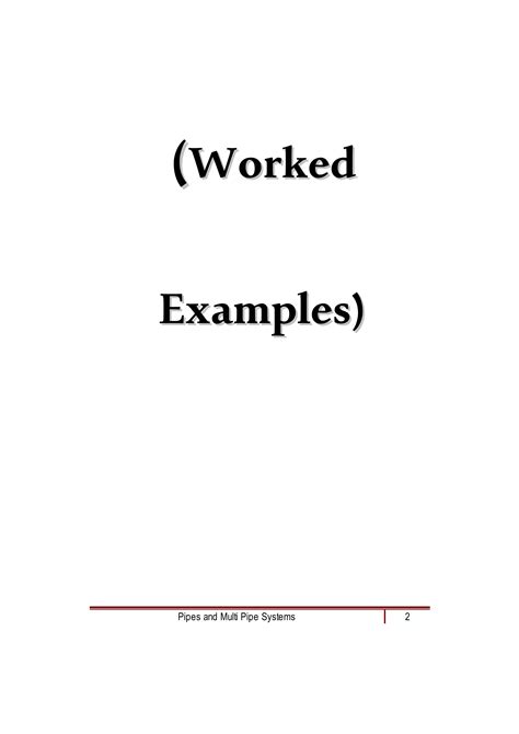 Solved Problems Pipe Flow Final Doc