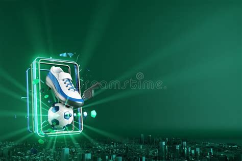 3d Football Object Design Realistic Rendering Abstract Futuristic Background 3d Illustration