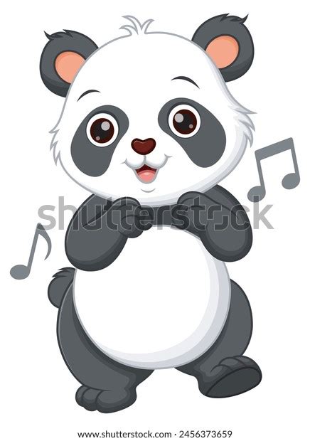 Cute Panda Dancing Cartoon Vector Illustration Stock Vector Royalty