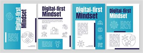 Premium Vector Digital First Mindset Blue Brochure Template