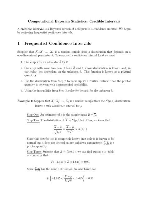 Bayesian Credible Interval Pdf Confidence Interval Probability Theory
