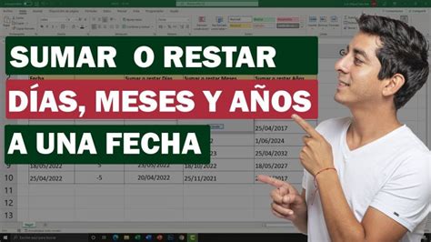 Como Sumar O Restar Meses En Una Fecha En Excel