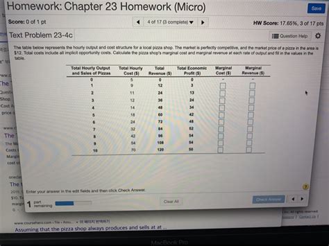Solved The Table Below Represents The Hourly Outputs And