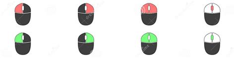 computer mouse icons vector left and right click vector icons set of