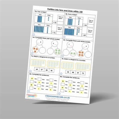 Year 1 Partition Into Tens And Ones Within 100 Varied Fluency Resource Classroom Secrets