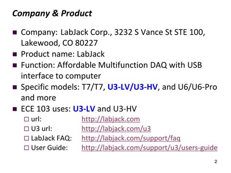 Ppt Ece 103 Engineering Programming Chapter 27 Labjack Introduction