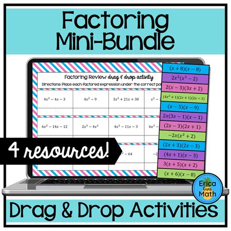 factoring digital activity drag and drop mini bundle made by teachers