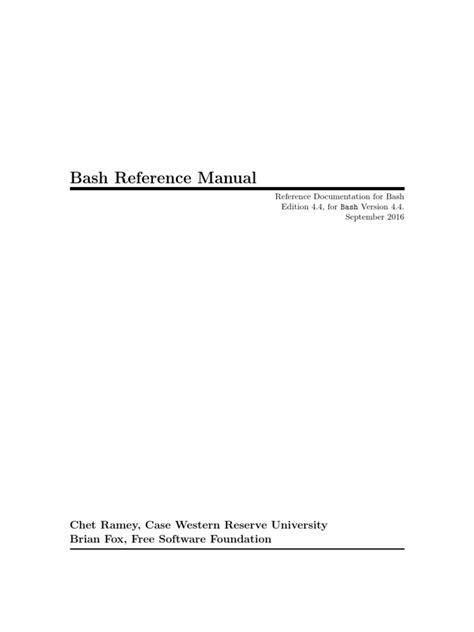Bash Reference Manual Pdf Regular Expression Operating System
