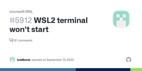 Wsl2 Terminal Wont Start · Issue 5912 · Microsoftwsl · Github