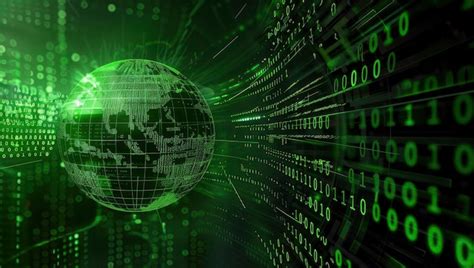 Premium Photo A Green Digital Earth Surrounded By Glowing Binary Code