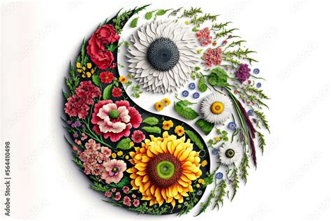 Beautiful Flower Arrangement In The Shape Of Yin Yang Symbol