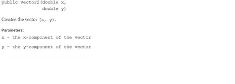 Solved Public Vector2 Creates The Vector 00 00 With