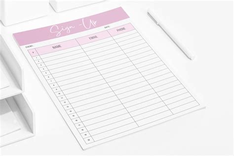 Editable Sign Up Sheet Sign Up Sheet Template Event Sign Up Canva Template PDF Sign Up
