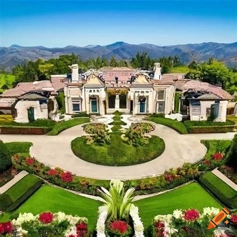 Luxurious California Mega Mansion Surrounded By Greenery On Craiyon