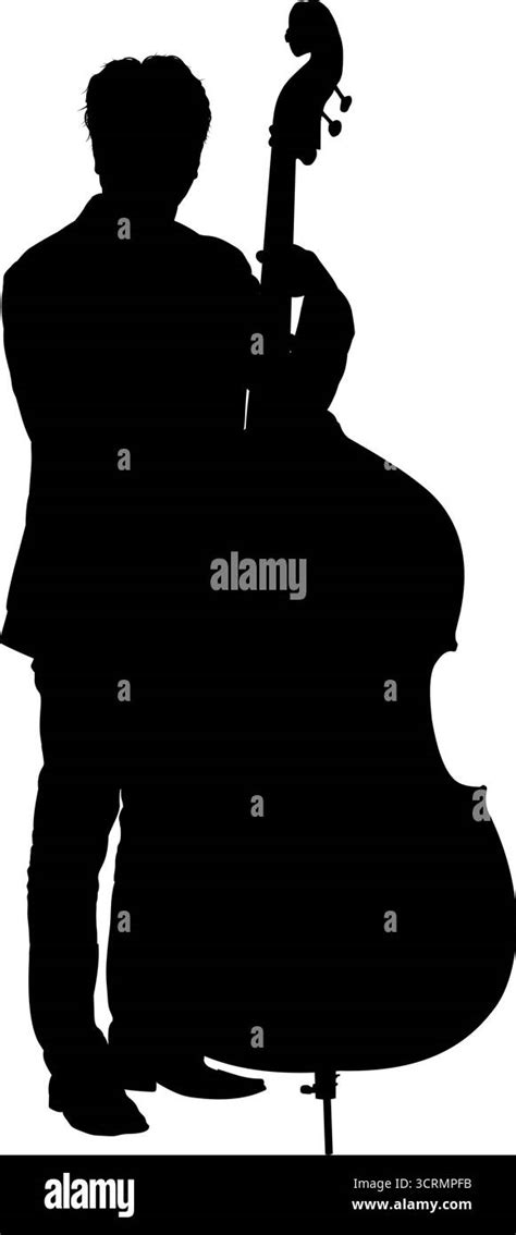 Double Bass Player Silhouette Vector Illustration Stock Vector Image