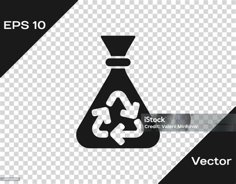투명한 배경에 분리된 재활용 기호 아이콘이 있는 블랙 쓰레기 봉투 휴지통은 아이콘을 만들 수 있습니다 바구니 표지판을 재활용합니다 벡터 0명에 대한 스톡 벡터 아트 및 기타
