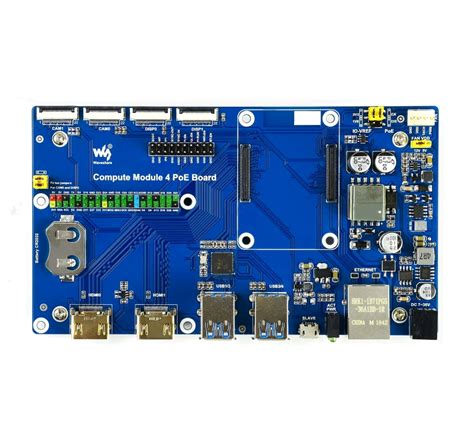 waveshare raspberry pi compute module 4 io board with poe raspberrypi dk