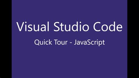 vs code quick intro to javascript youtube