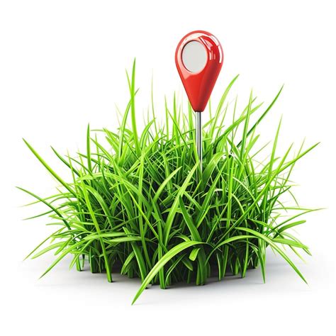 Premium Ai Image Grass Location Pin Icon Isolated White Screen