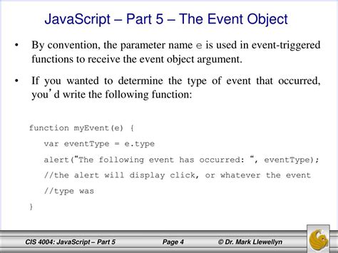 ppt cis 4004 web based information technology fall 2012 introduction to javascript part 5