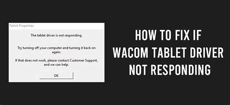How To Fix Wacom Tablet Driver Not Responding Robots Net