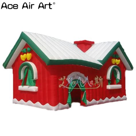 Giant Christmas Inflatable Santa Grotto Christmas Village Bounce