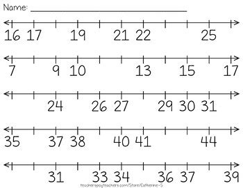 Number Line Missing Numbers By Catherine S Teachers Pay Teachers