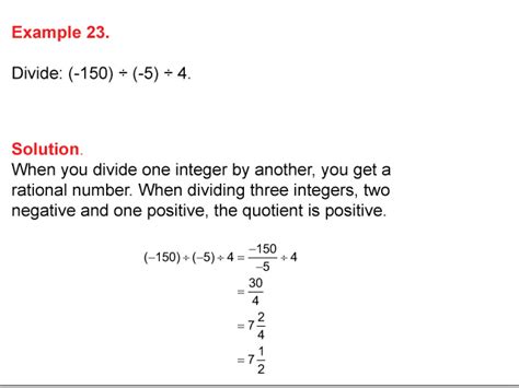 Math Example Numerical Expressions Dividing Integers Example 23 Media4math