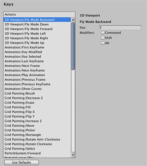 Unity Manual Preferences