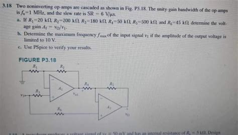 solved 8 two noninverting op amps are cascaded as shown in