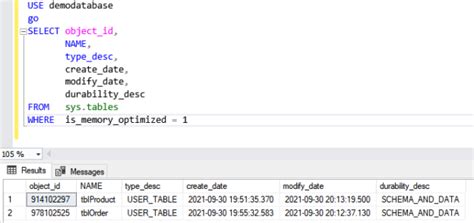 Migrate Tables With A Foreign Key To Memory Optimized Tables Of Sql