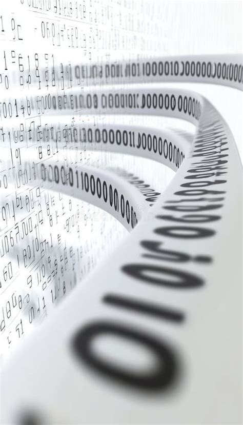 Digital Data Flow Abstract Visualization Of Binary Code Streams On A Computer Screen Stock
