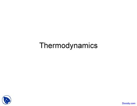 Thermodynamics Geochemistry Lecture Slides Docsity