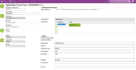 How To Use Application Server Task For Quick Report With Dynamic