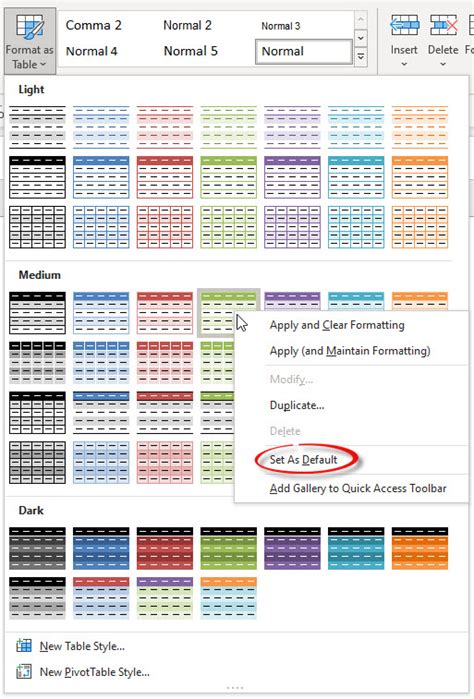 Change Default Table Design Excel At James Roush Blog