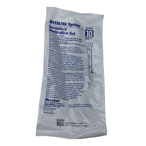 Baxter Interlink System 2c7451 Secondary Set Dmr Education