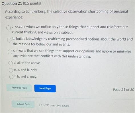 Solved According To Schulenberg The Selective Observation