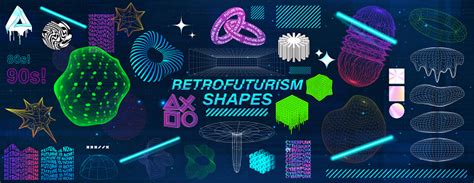 레트로웨이브 및 레트로퓨처리즘 트렌디한 기하학적 모양 컬렉션 80년대90년대 3차원 형태에 대한 스톡 벡터 아트 및 기타 이미지 3차원 형태 나이트클럽 레트로 퓨처