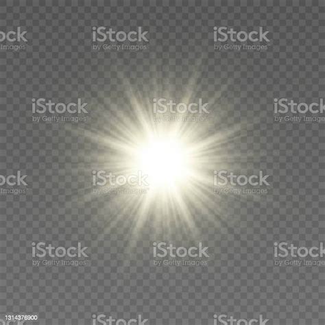 햇빛이나 광 효과의 특별한 디자인 스타 태양 또는 스포트라이트 광선 라이트 Png 밝은 플래시 장식 요소 장식에 대한 그림 격리된 투명 배경 태양광선에 대한 스톡 벡터 아트