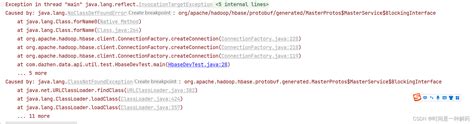 java调用hbase出现java lang reflectvocationtargetexception异常解决方案 exception in thread main java