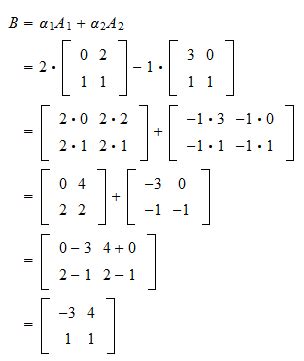 Linear Combination Of Matrices