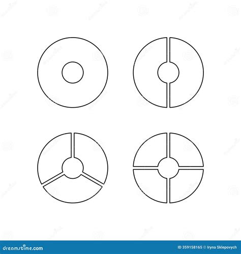 Round Structure Graph Circular Chart Pie Diagram Divided Into Pieces
