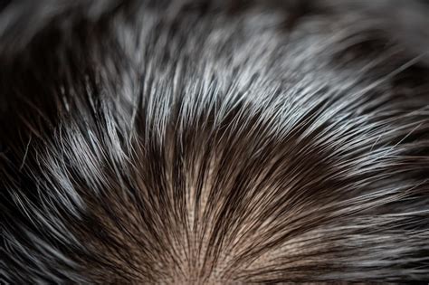 Closeup View Of Shiny Black Hair At The Scalp In Natural Light Premium Ai Generated Image
