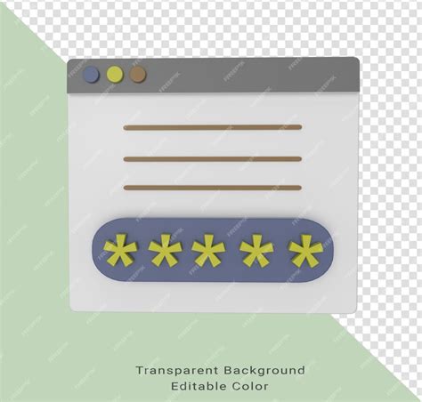 premium psd minimal 3d illustration login with password icon