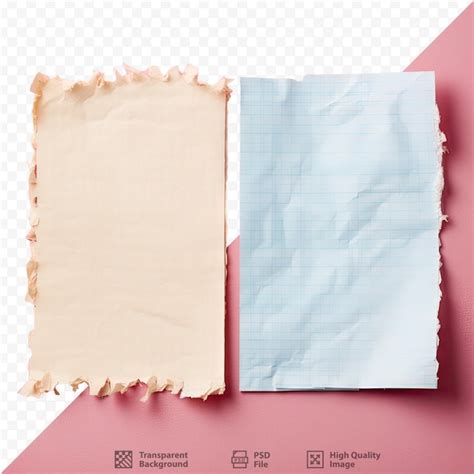 Premium Psd Torn Empty Sheets From Two Checkered Notebooks With Ragged Edges