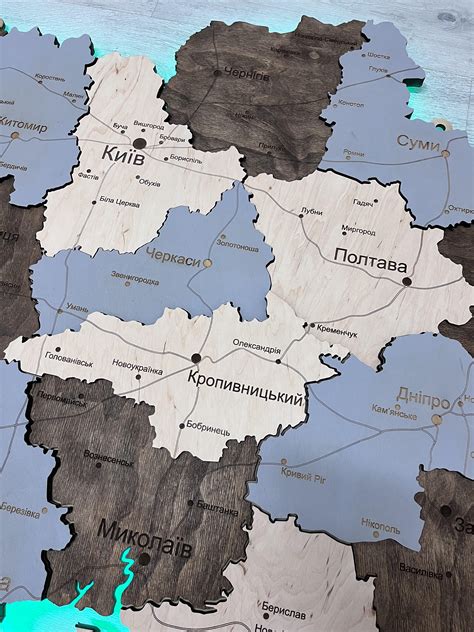 ᐉ Мапа України Камяний ліс деревяна з підсвіткою 200x134 см • Краща ціна в Києві Україні