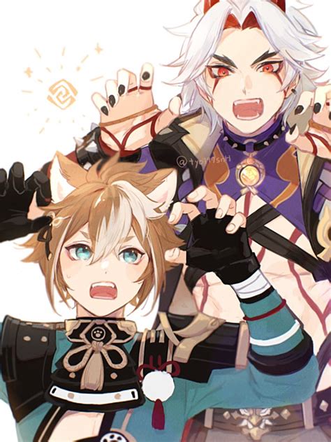 Arataki Itto And Gorou Genshin Impact Drawn By Tyo Snh Danbooru