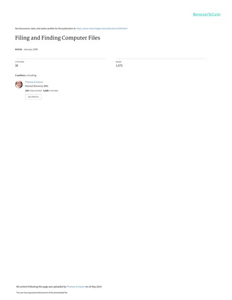 Filing And Finding Computer Files