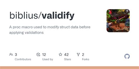 Github Bibliusvalidify A Proc Macro Used To Modify Struct Data Before Applying Validations